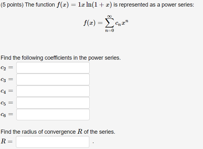 Solved (5 points) The function f(x) = 1x ln(1 + x) is | Chegg.com