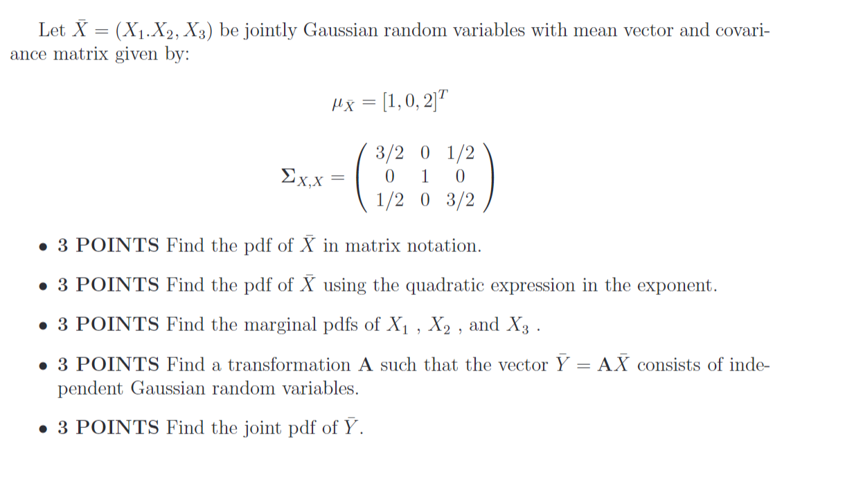 Solved Let X X1x2 X3 Be Jointly Gaussian Random 