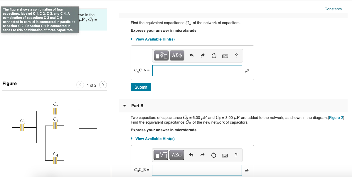 Solved Consider the combination of capacitors shown in the | Chegg.com