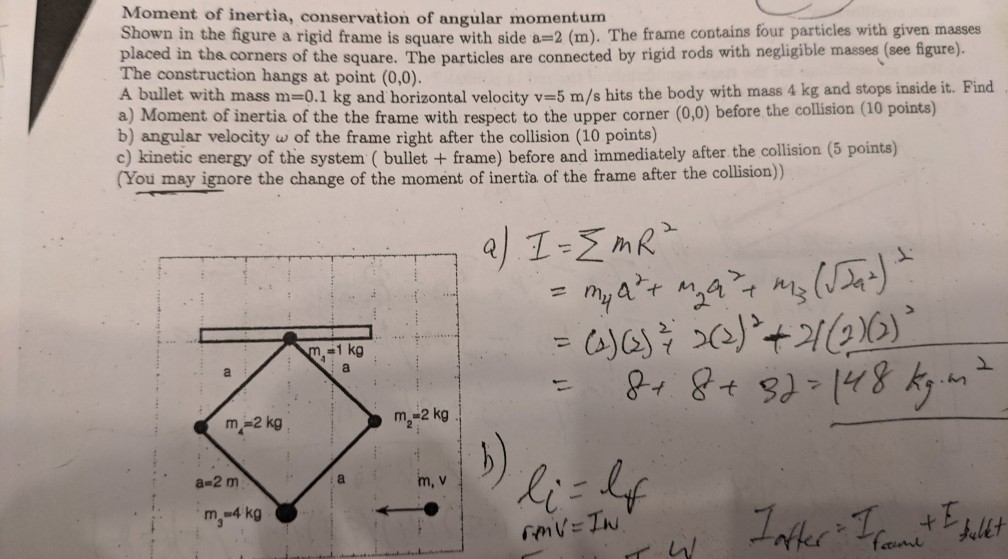 Solved Moment Of Inertia Conservation Of Angular Momentum