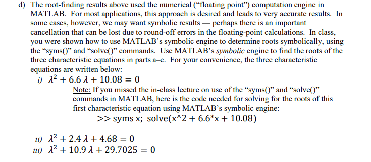 2 Zero Input Response Time Domain Consider The