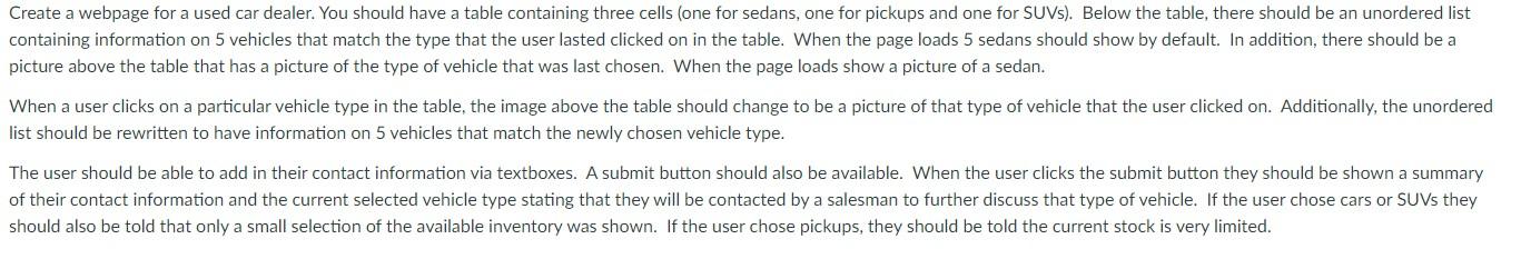 Solved html and java need help , i am only allowed to use | Chegg.com