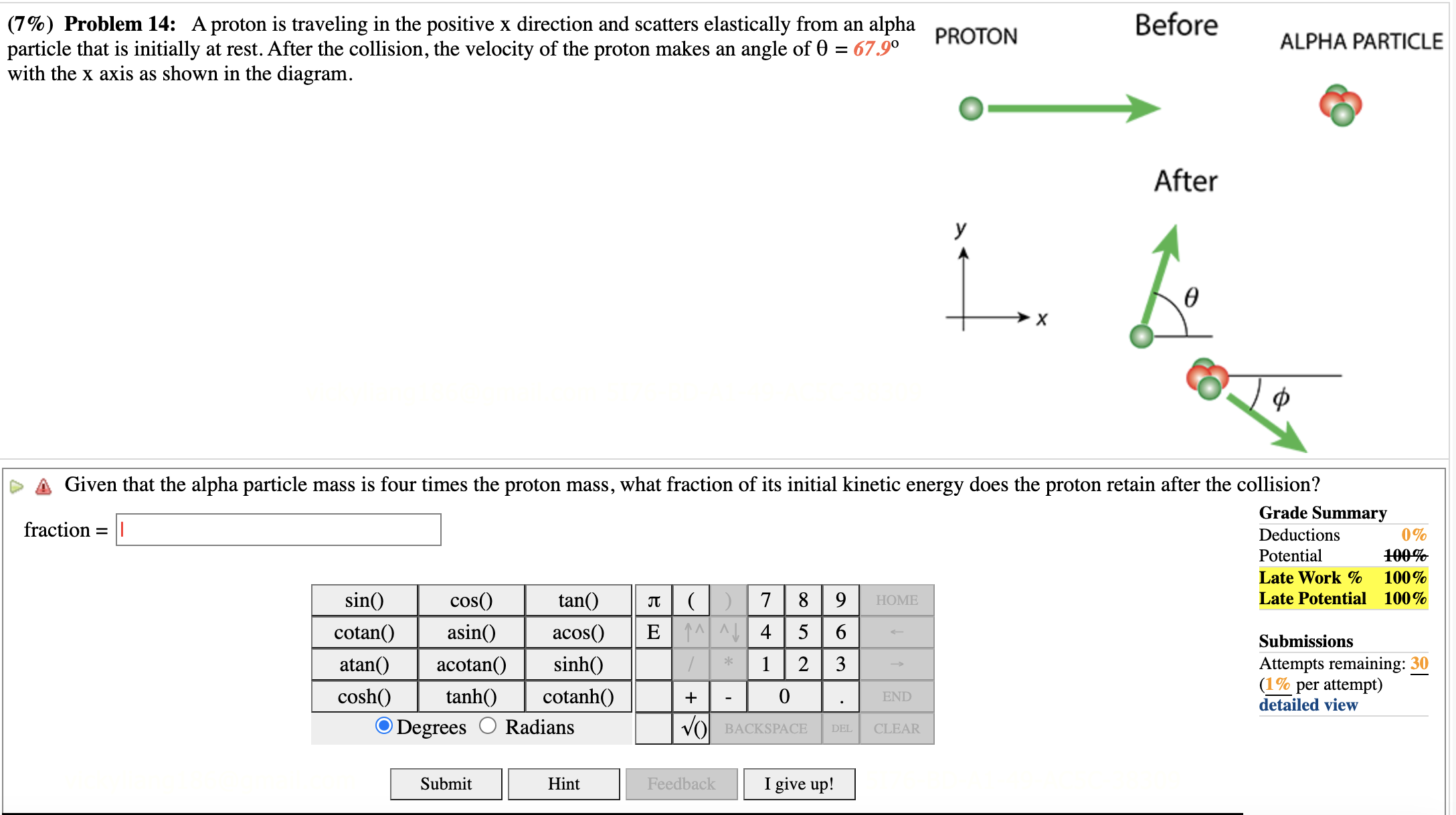 Solved (7\%) Problem 14: A proton is traveling in the | Chegg.com