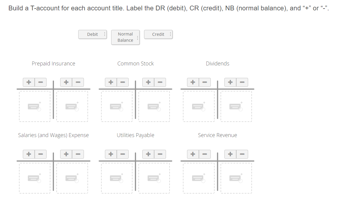 Solved Build a T-account for each account title. Label the | Chegg.com