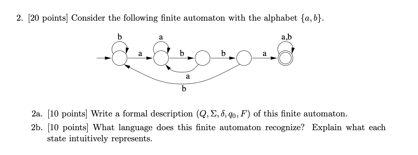 Solved [20 Points] Consider The Following Finite Automaton