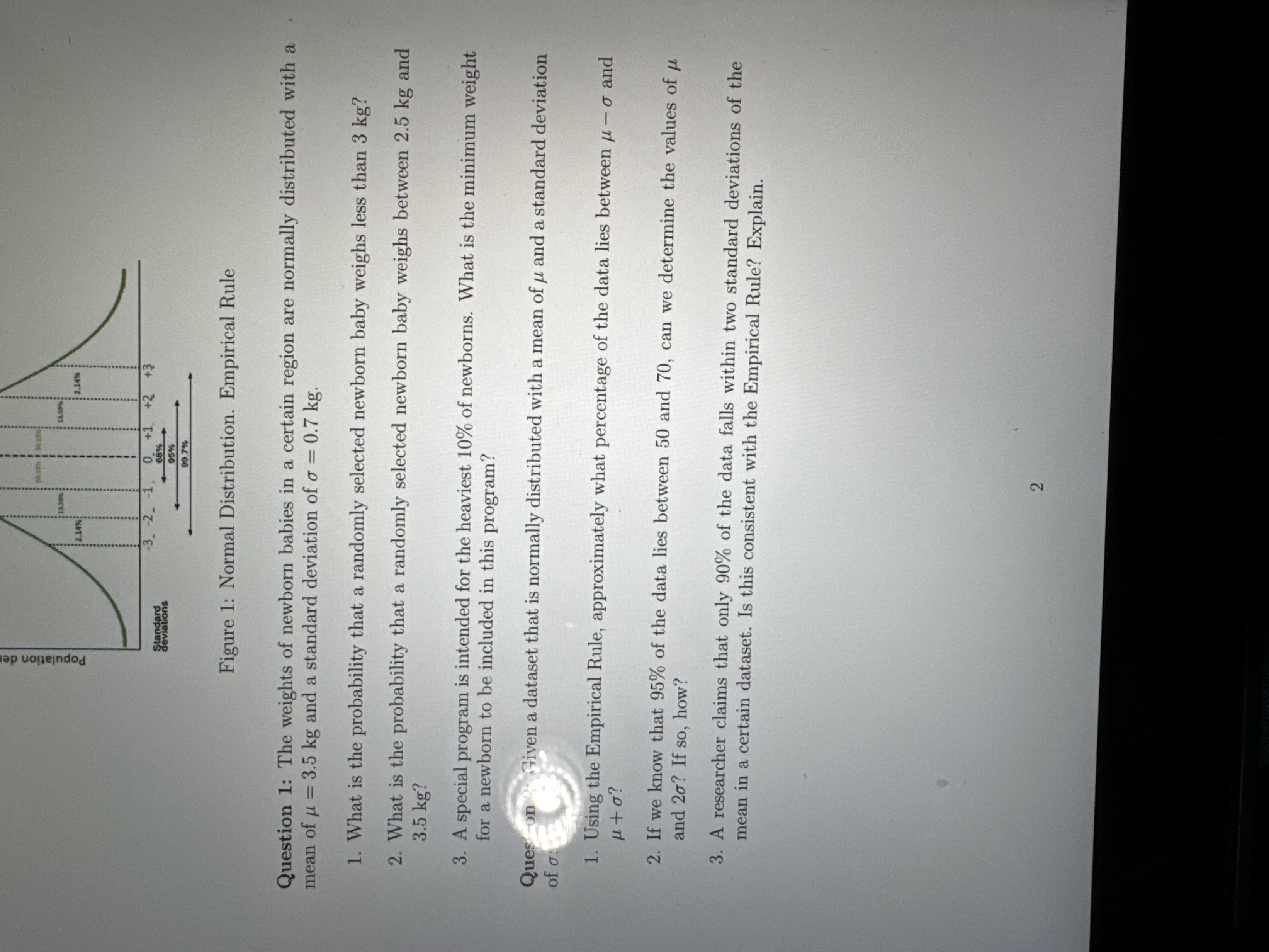 Solved Figure 1: Normal Distribution. Empirical Rule | Chegg.com