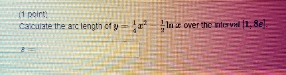 Solved (1 point) Find the length of the curve defined by y= | Chegg.com