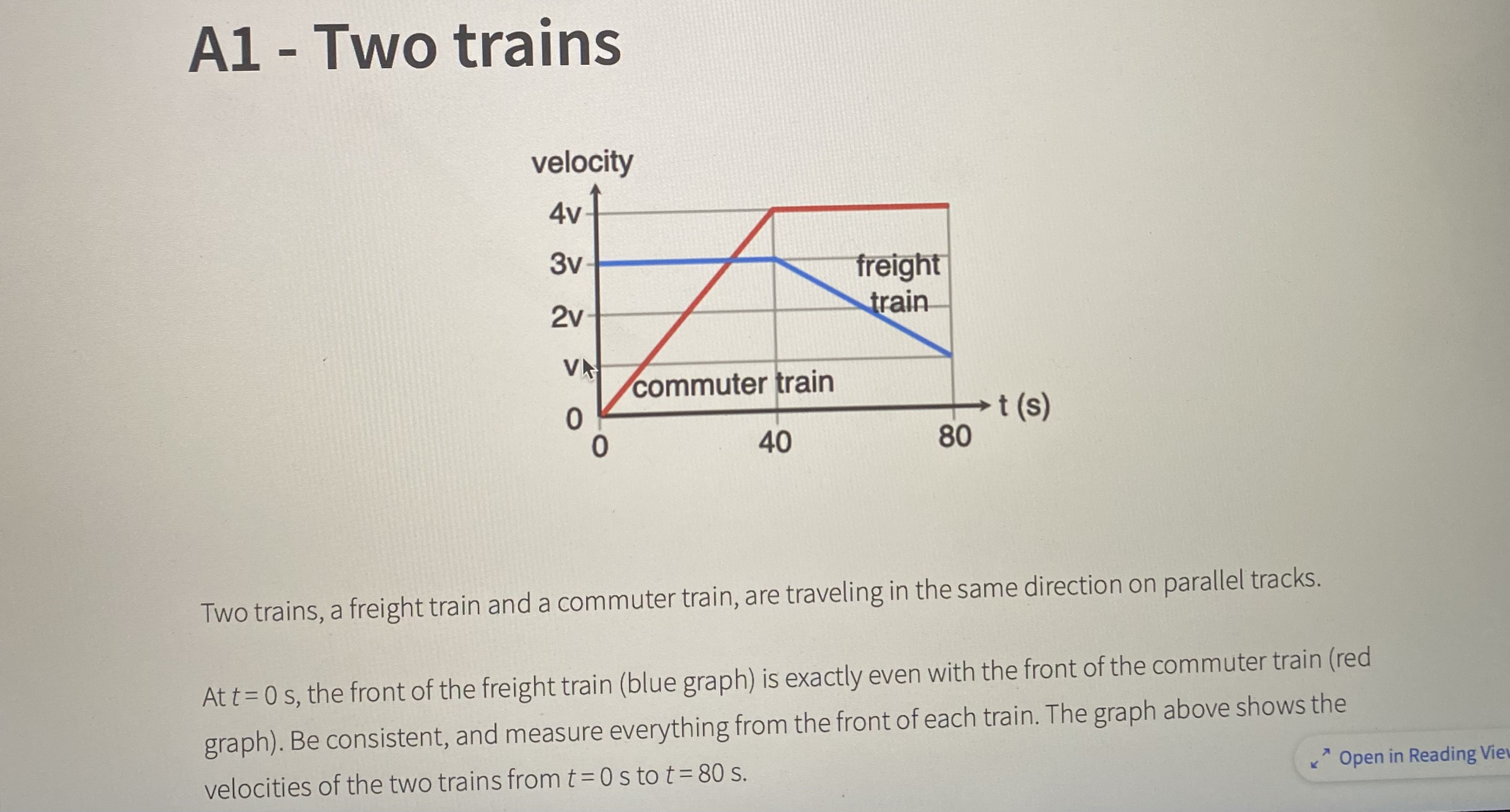 Solved Al - Two trains Two trains, a freight train and a | Chegg.com