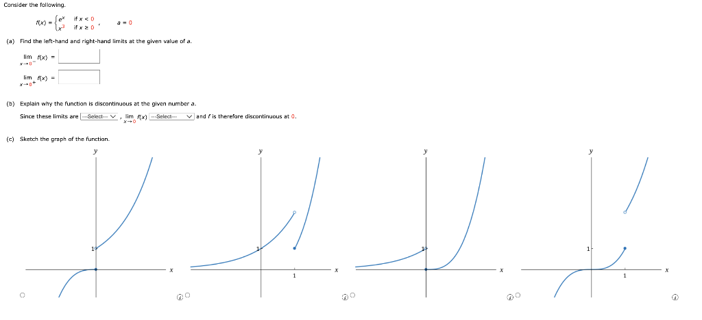 Solved Consider the following. f(x)={exx3 if x