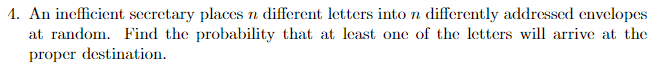 Solved 1. An inefficient secretary places n different | Chegg.com