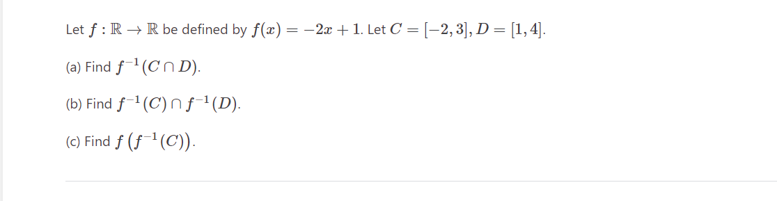 Solved Let f:R→R ﻿be defined by f(x)=-2x+1. ﻿Let | Chegg.com