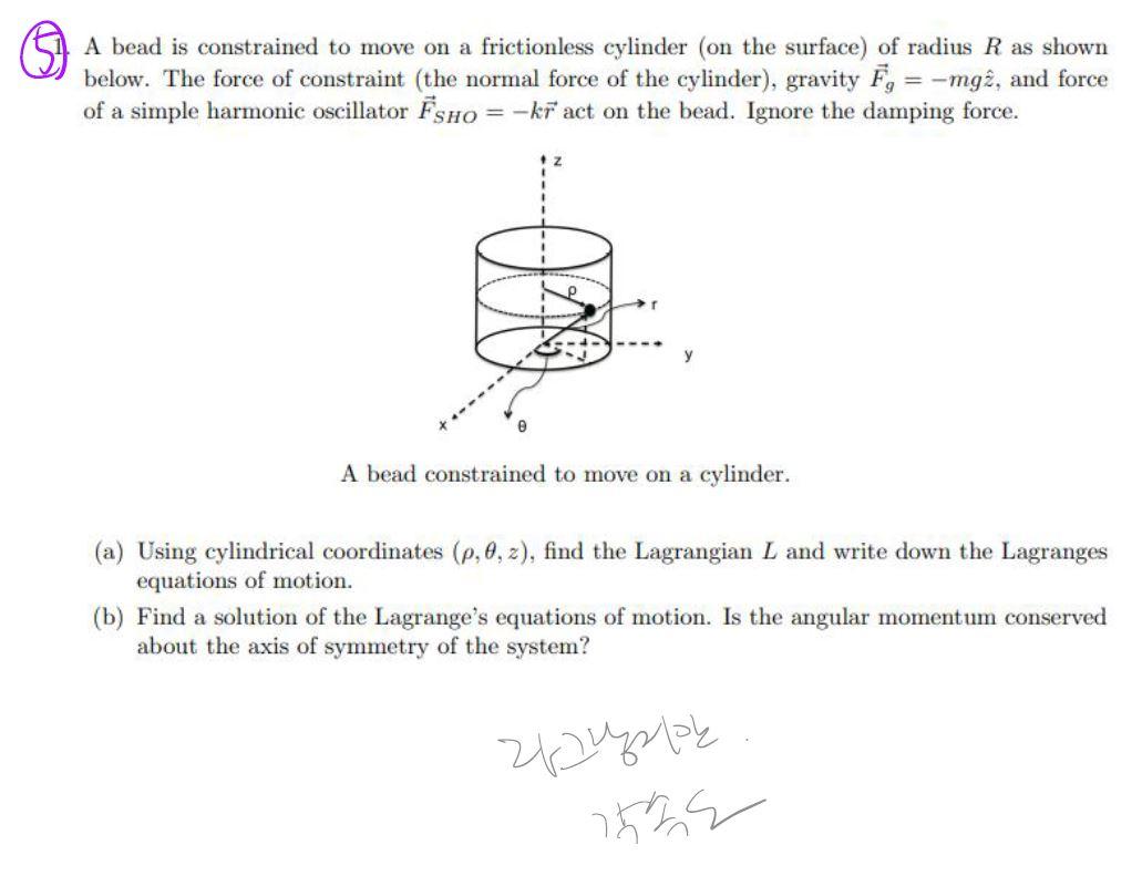 Solved ☺ A bead is constrained to move on a frictionless | Chegg.com