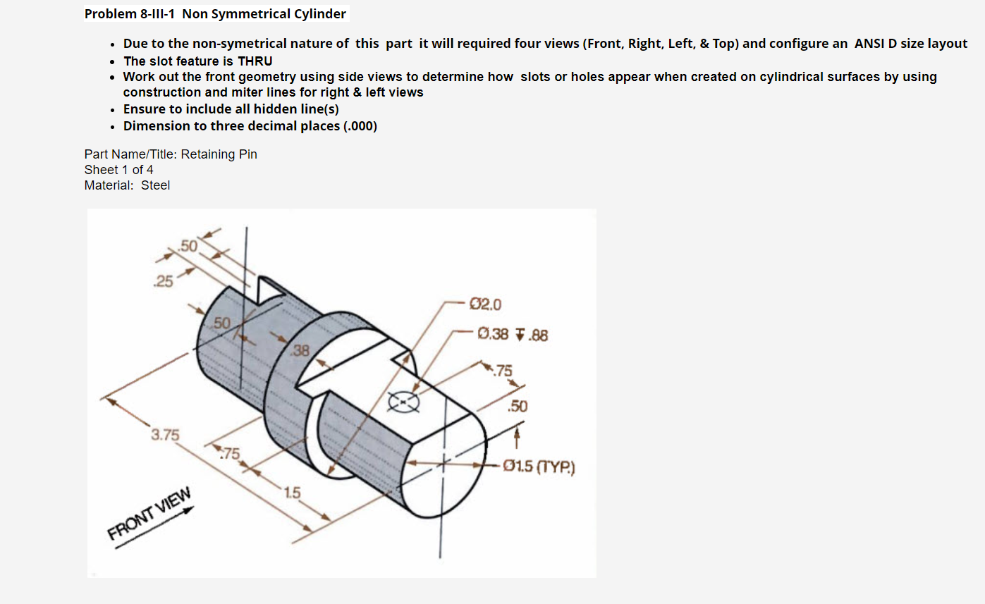 Solved Use the multi-view drawing procedure to create the | Chegg.com