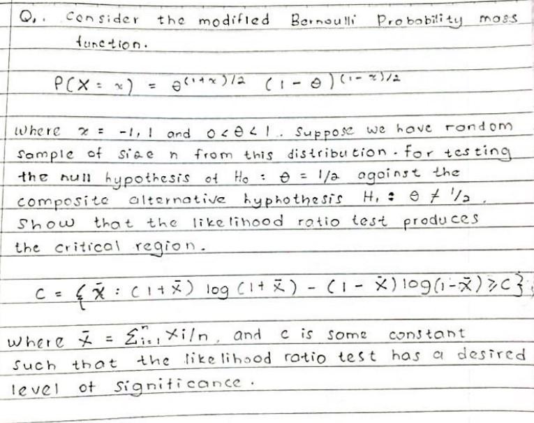 Solved Q, consider function. the modified Bernoulli | Chegg.com