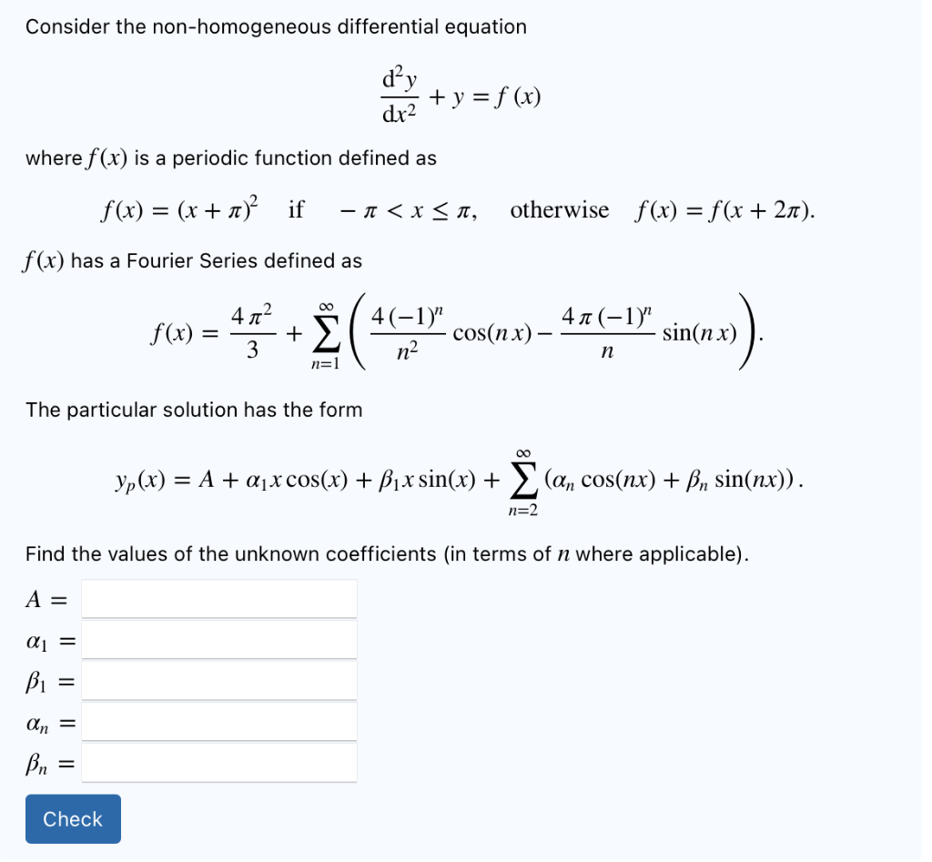 Solved Consider the non-homogeneous differential equation | Chegg.com