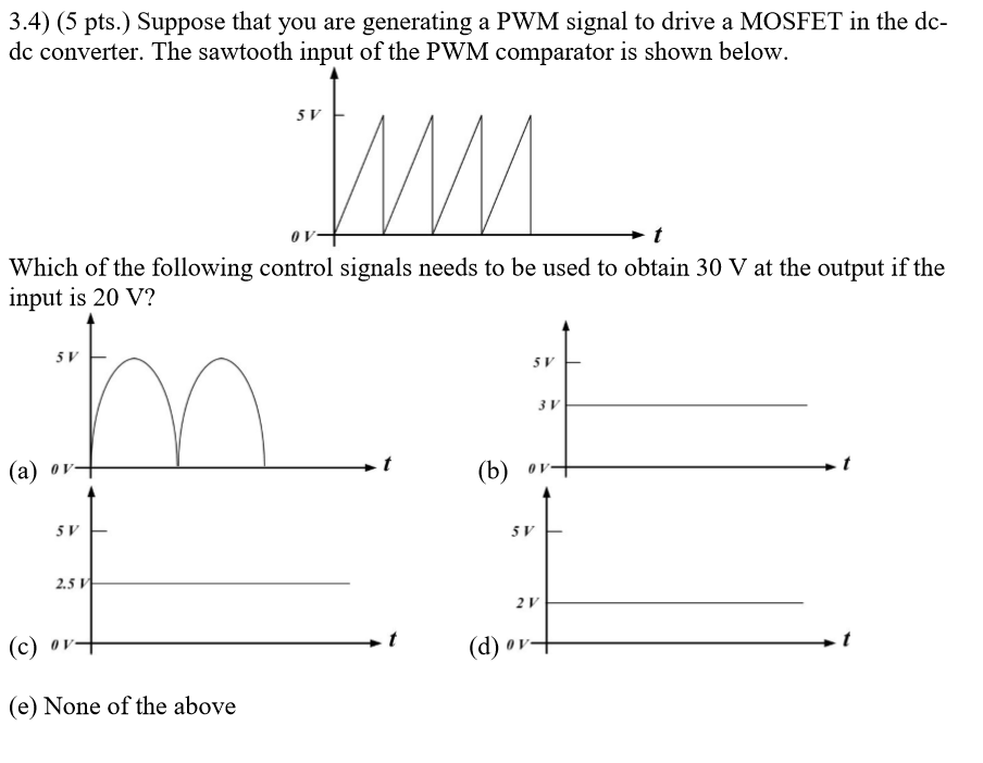Solved 3.4) (5 pts.) Suppose that you are generating a PWM | Chegg.com