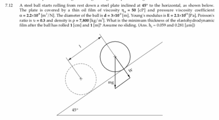 Solved 7.12 A steel ball starts rolling from rest down a | Chegg.com