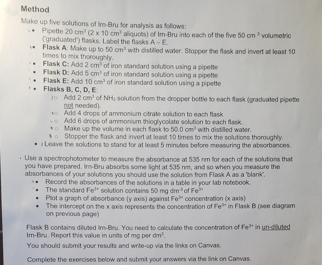 Solved So I have to figure out the concentration of Fe3+ | Chegg.com