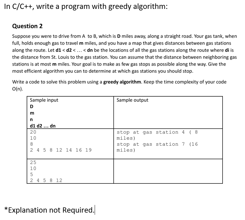 Solved In Cc Write A Program With Greedy Algorithm 3891