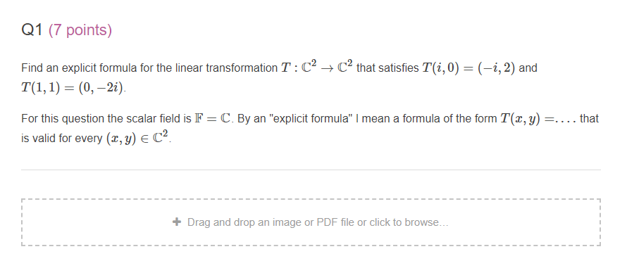 Solved Q1 (7 points) Find an explicit formula for the linear | Chegg.com