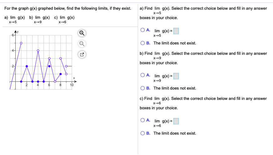 Solved For the graph g(x) graphed below, find the following | Chegg.com
