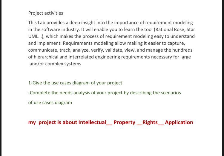 Solved Project activities This Lab provides a deep insight | Chegg.com