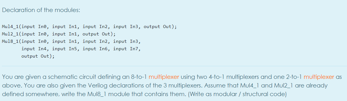 Solved Mux8_1 Ino Ino In 1 Mux4_1 Out In1 In2 In2 w1 In3 In3 | Chegg.com