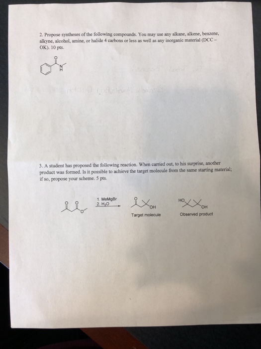 Solved 2. Propose syntheses of the following compounds. You | Chegg.com