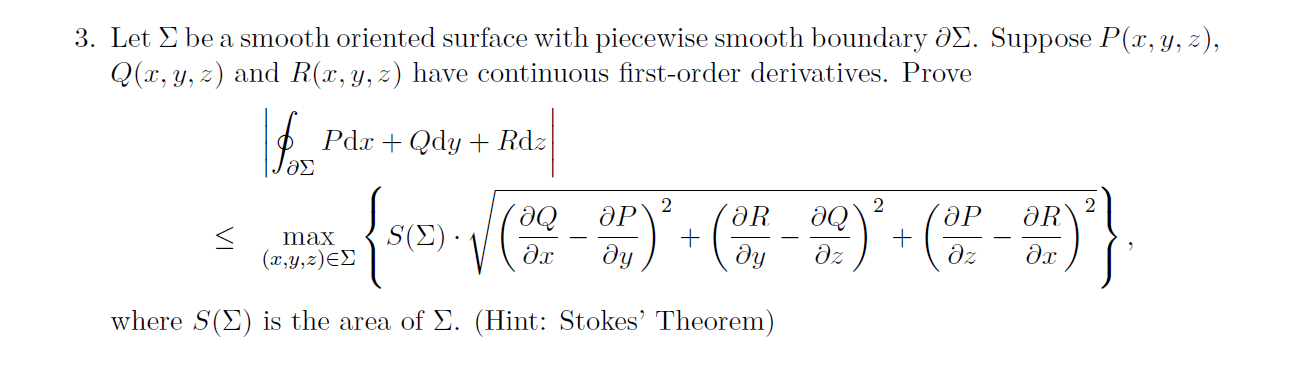 Solved 3. Let Σ be a smooth oriented surface with piecewise | Chegg.com