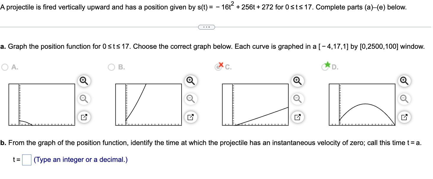 Solved projectile is fired vertically upward and has a | Chegg.com