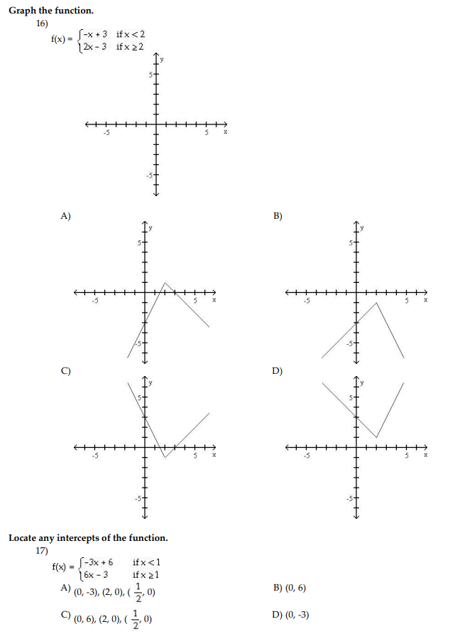 Solved Graph the function. 16) f(x) = (-x+3 ifx