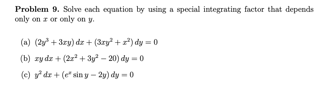 Solved Problem 9. Solve each equation by using a special | Chegg.com