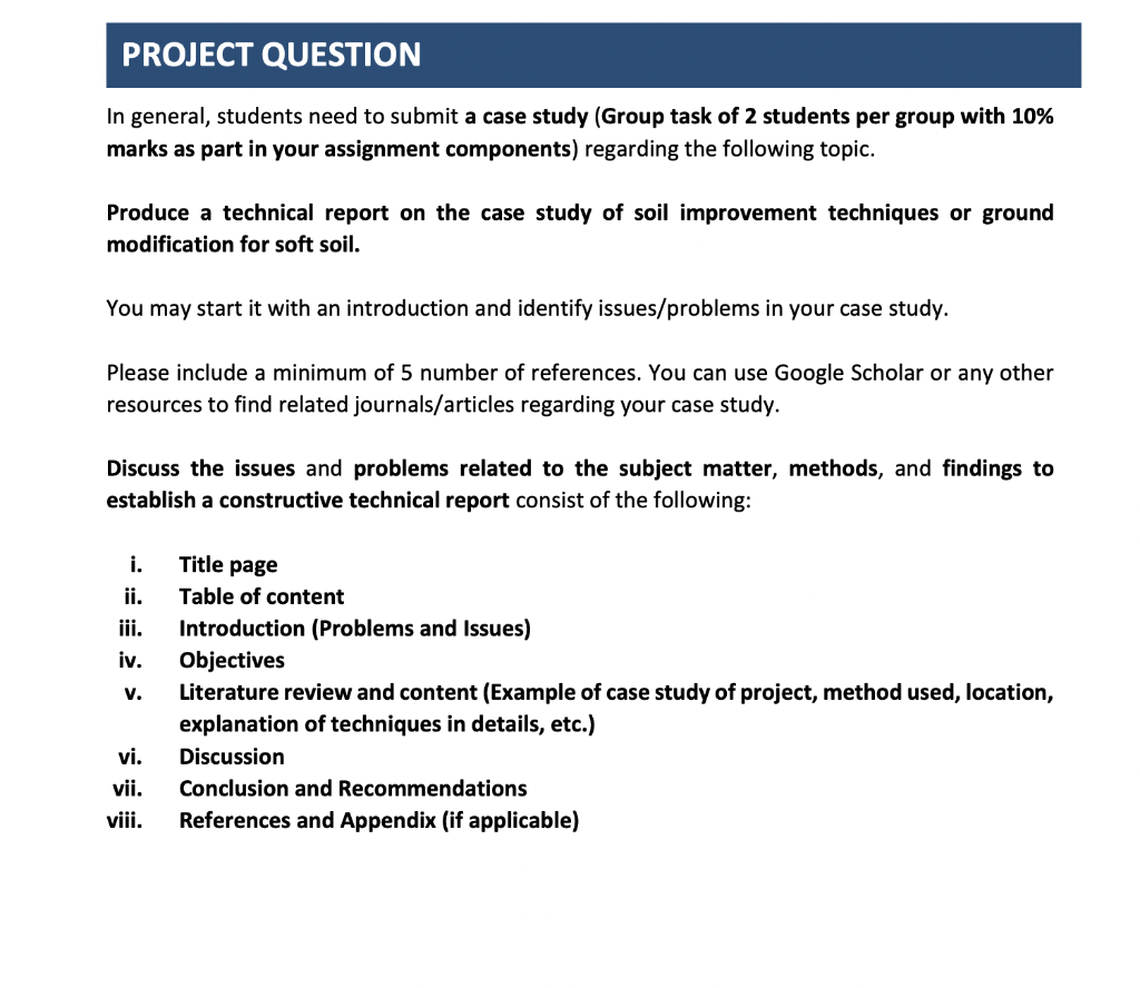 Solved PROJECT QUESTION In general, students need to submit | Chegg.com