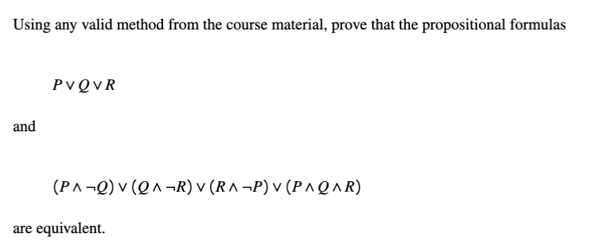 Solved Using any valid method from the course material, | Chegg.com