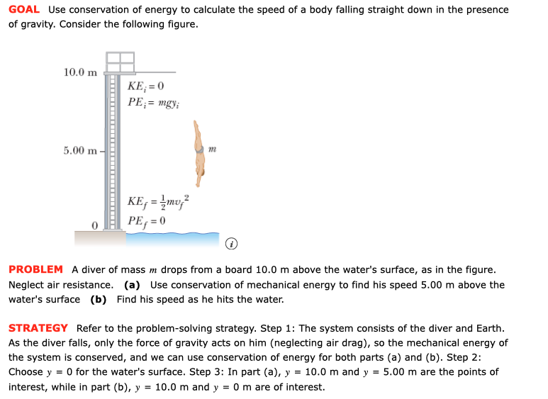 Solved GOAL Use conservation of energy to calculate the | Chegg.com