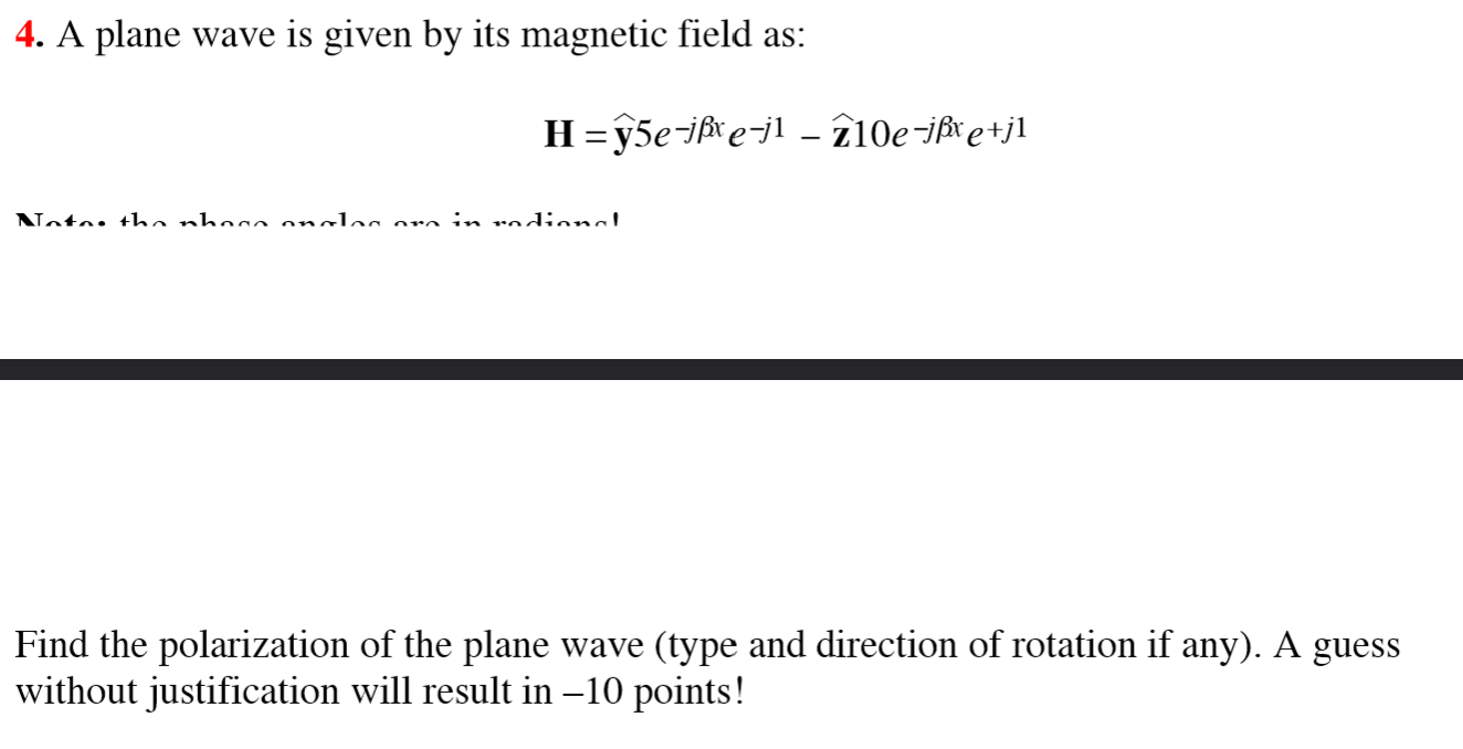 Solved A plane wave is ﻿given by ﻿its magnetic field | Chegg.com