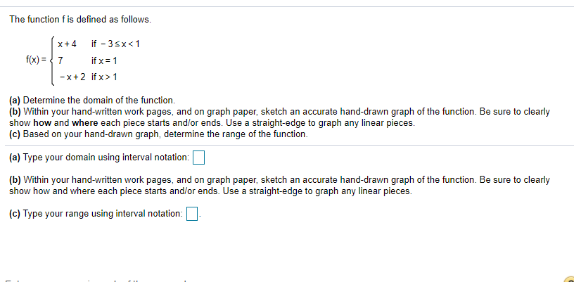 Solved The function f is defined as follows. X+4 if -35x