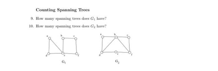 Solved Counting Spanning Trees 9. How many spanning trees | Chegg.com