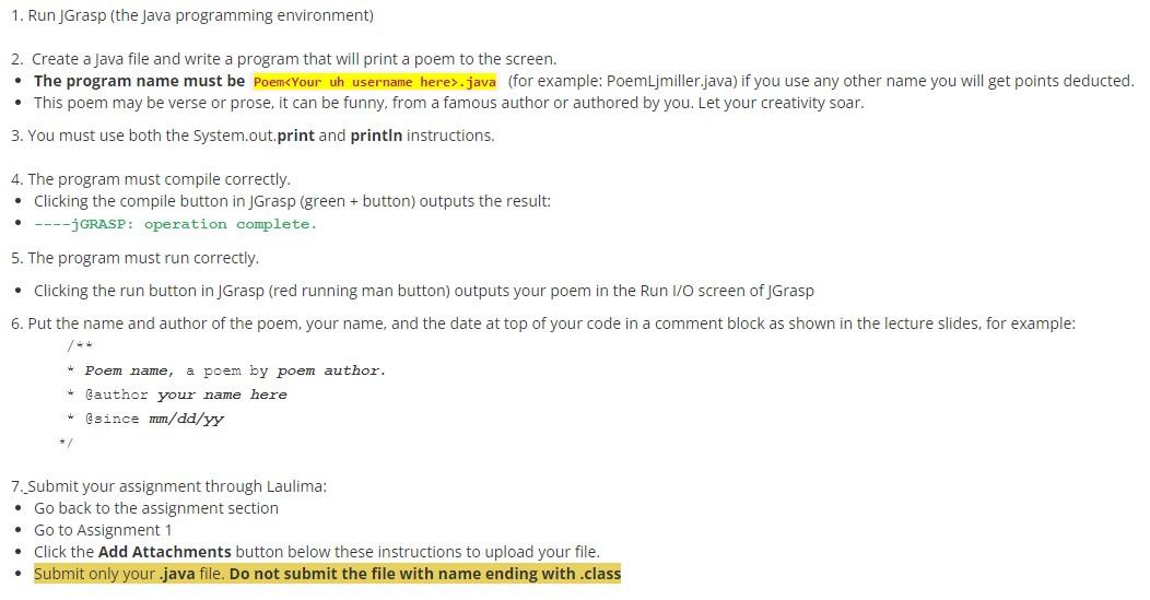 Solved 1. Run JGrasp (the Java programming environment) 2. | Chegg.com Solved 1. Run JGrasp (the Java programming environment) 2. | Chegg.com