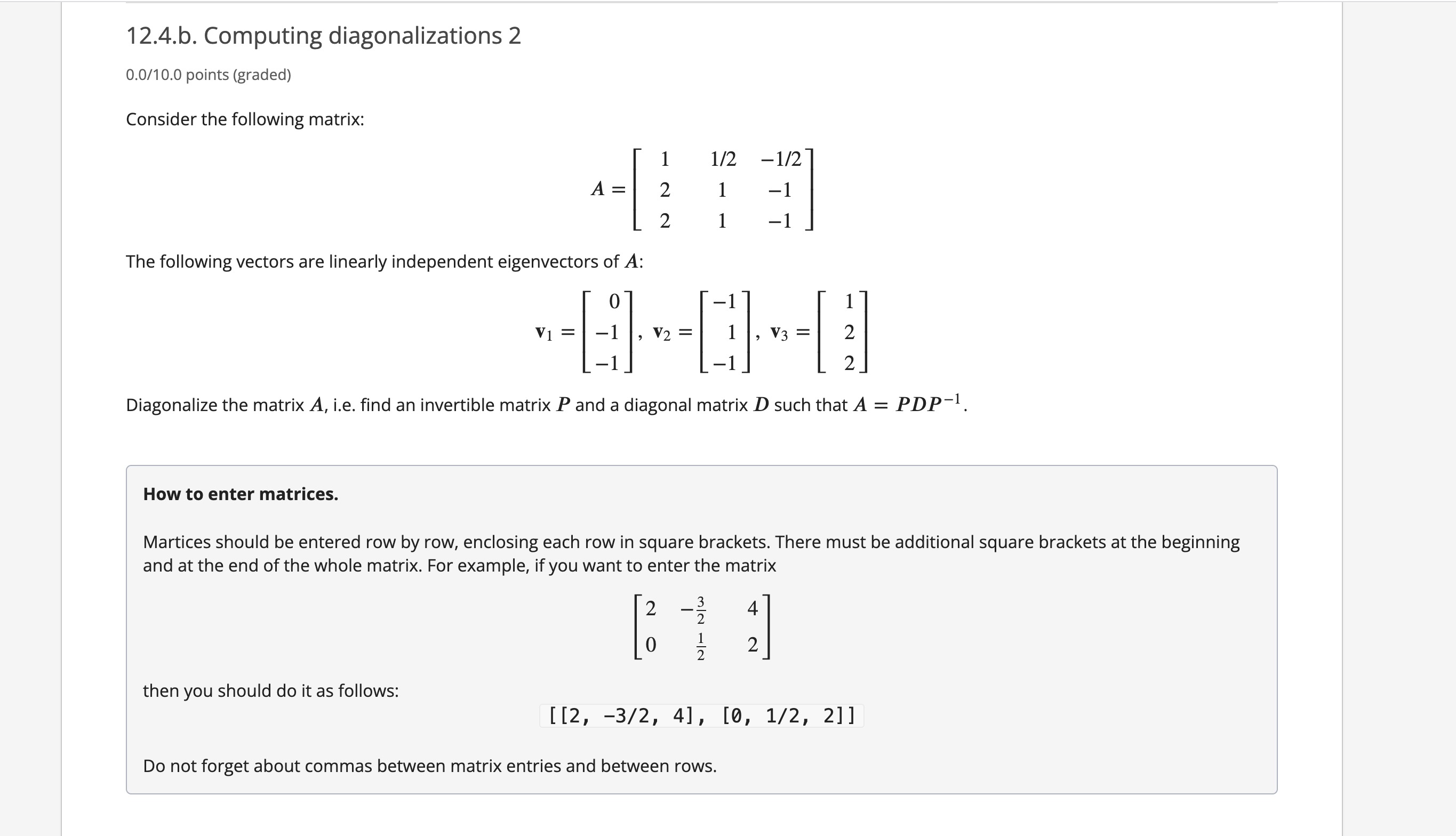 Solved 124b Computing Diagonalizations 2 00100 Points 