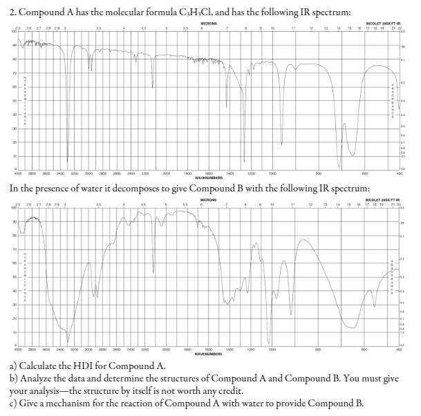Solved Use the following molecular formula (C3H3Cl) and IR | Chegg.com