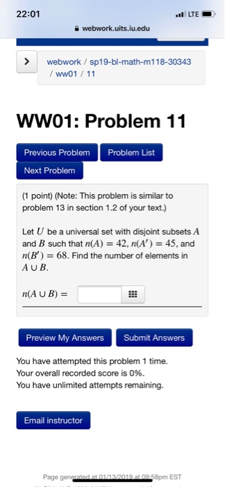 Solved 22:01 webwork.uits.iuedu | Chegg.com