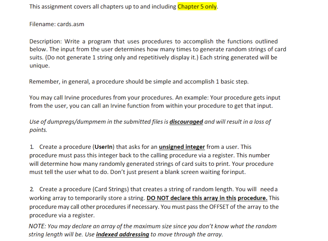 Solved This assignment covers all chapters up to and | Chegg.com