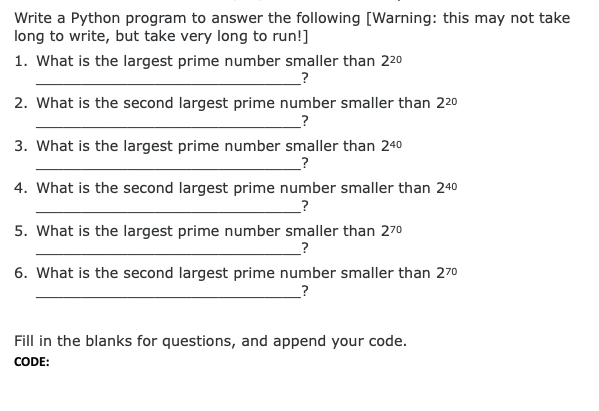 Solved Write a Python program to answer the following | Chegg.com