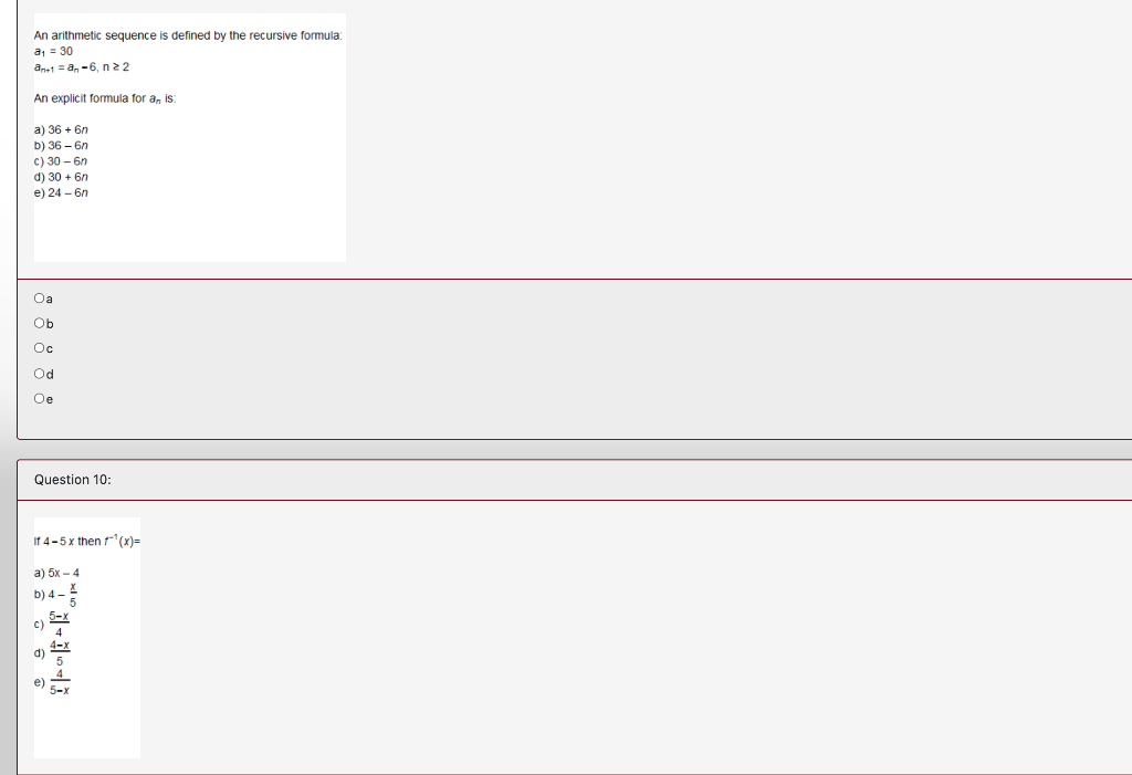 Solved An arithmetic sequence is defined by the recursive | Chegg.com