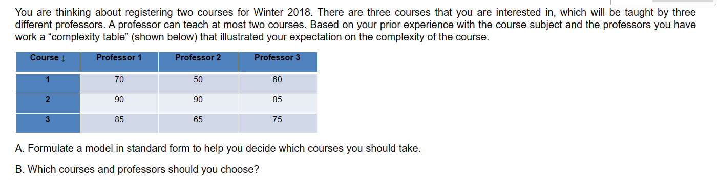 You are thinking about registering two courses for | Chegg.com