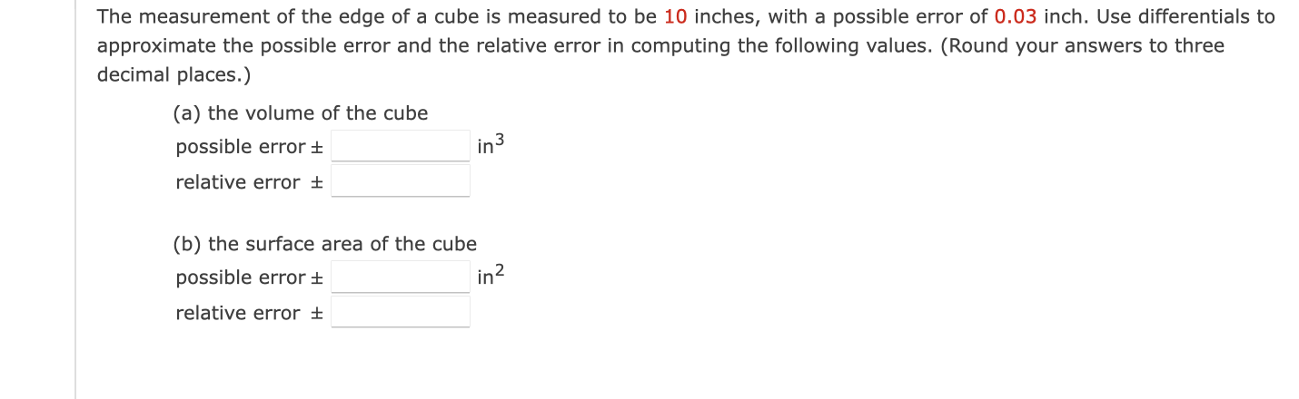 Solved The measurement of the edge of a cube is measured to | Chegg.com