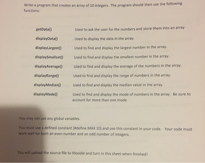 Solved Write a program that creates an array of 10 integers. | Chegg.com