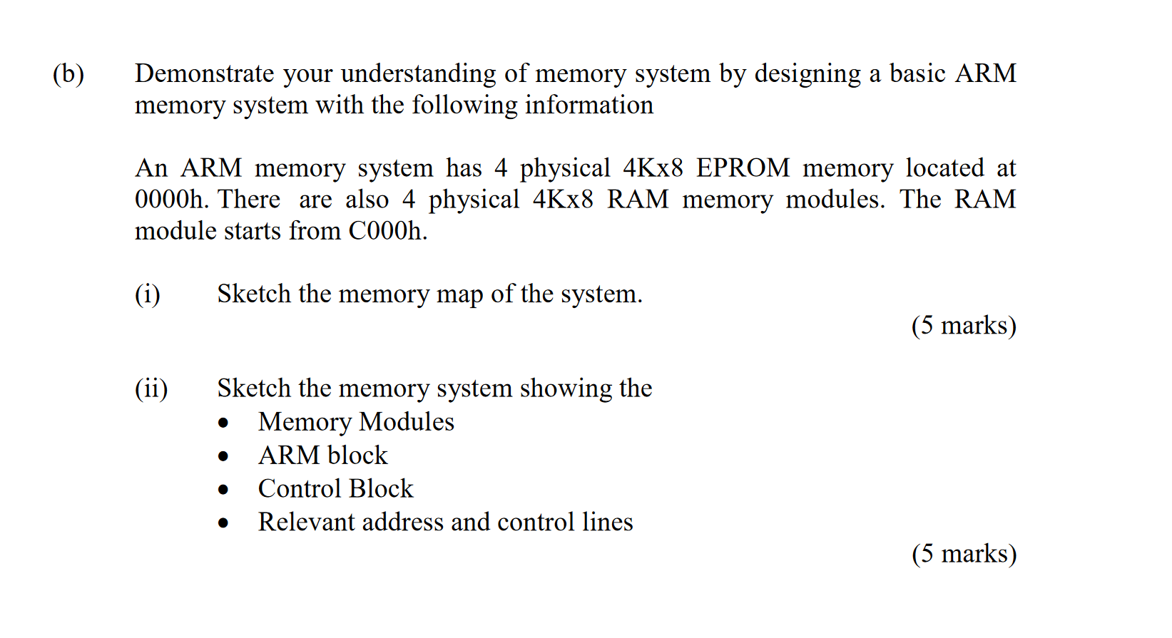 Demonstrate your understanding of memory system by | Chegg.com