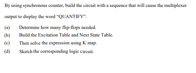 Solved By using synchronous counter, build the circuit with | Chegg.com